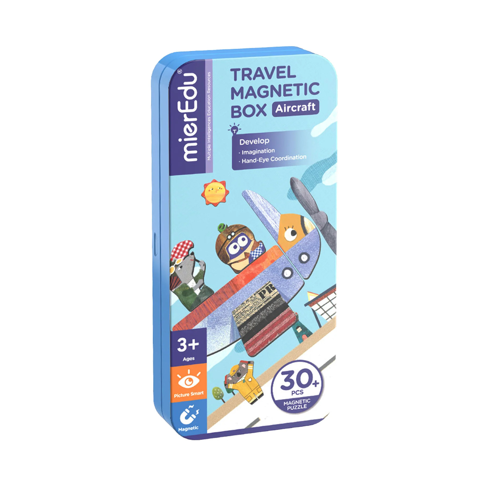 mierEdu Transport Travel Magnetic Puzzle Box 30+ Pieces Assorted