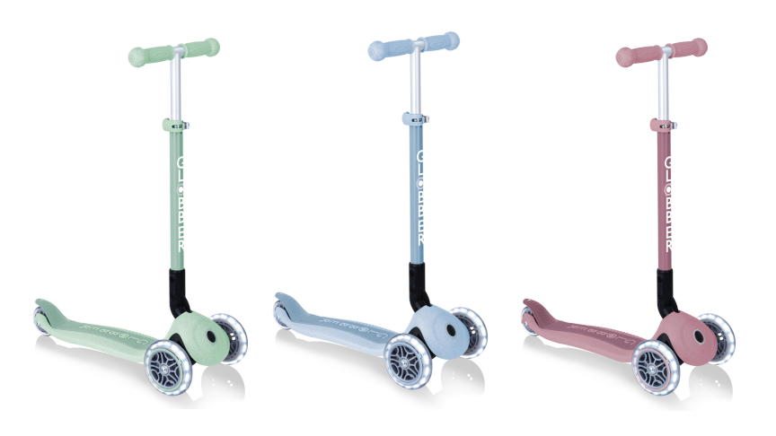 Globber PRIMO Foldable Lights Ecologic Three Wheeled Scooter Assorted Style